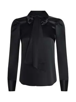 L'Agence Honey Silk Blouse Top - Black