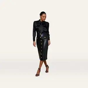 L'Agence Honey Silk Blouse Top - Black
