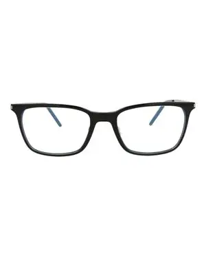 Saint Laurent Square Acetate Optical Frames - Black Silver Transparent (sl262/30006110/006)