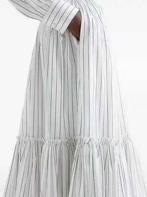 JIL SANDER Striped Gathered Midi Skirt