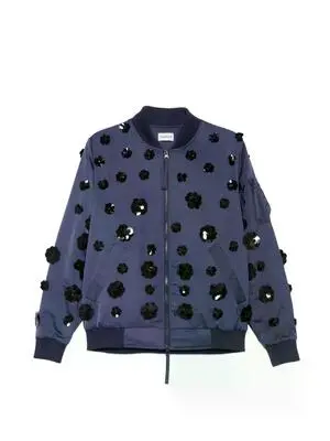 P.a.r.o.s.h Floral Embroidered Bomber Jacket - Blue