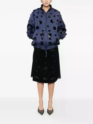P.a.r.o.s.h Floral Embroidered Bomber Jacket - Blue