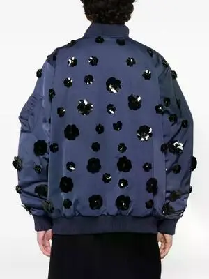 P.a.r.o.s.h Floral Embroidered Bomber Jacket - Blue