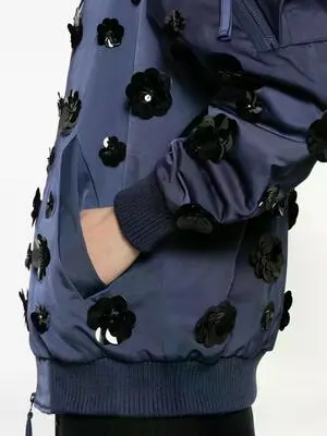 P.a.r.o.s.h Floral Embroidered Bomber Jacket - Blue