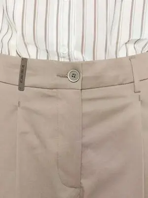 Peserico Cuffed Pleated Trousers - Neutrals
