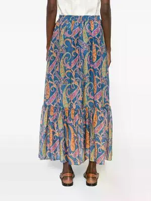 Etro Paisley Print Tiered Maxi Skirt