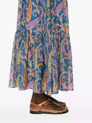 Etro Paisley Print Tiered Maxi Skirt