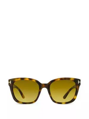 TOM FORD Rectangle Stepped Bridge Sunglasses - Brown