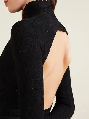 Givenchy Open-back Lace Turtleneck Bodysuit