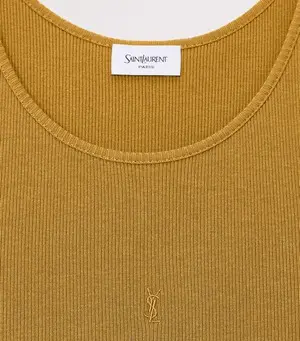 Saint Laurent Ribbed Cotton Cassandre Tank Top