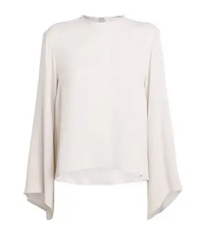 Agnona Draped-sleeve Blouse