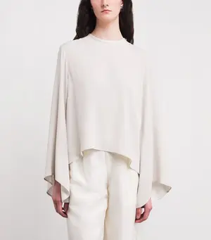 Agnona Draped-sleeve Blouse