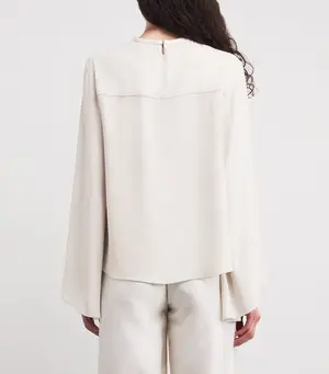 Agnona Draped-sleeve Blouse