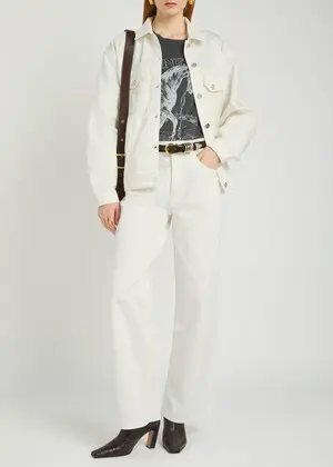 ANINE BING Rory Panelled Denim Jacket - Ecru