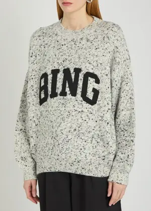 ANINE BING Sydney Logo-appliquéd Knit Jumper - Multicoloured