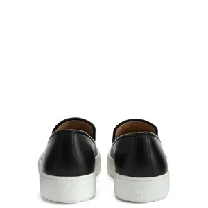 GIUSEPPE ZANOTTI Leather Slip-on With Metal Signature