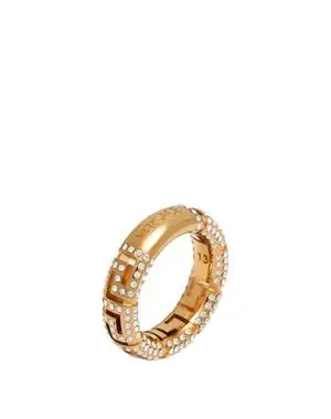Versace Ring With Crystals - Gold