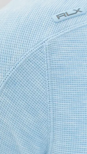 Rlx Ralph Lauren Tech Waffle Knit Hoodie - Office Blue Heather