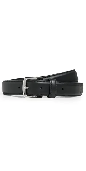 Polo Ralph Lauren Full-grain Etched Leather Dress Belt - Black