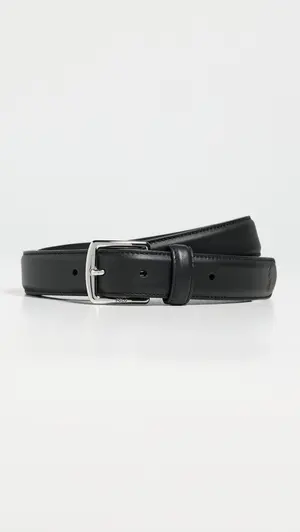 Polo Ralph Lauren Full-grain Etched Leather Dress Belt - Black