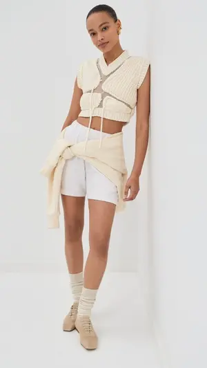 AISLING CAMPS Knitted Vest - Ivory