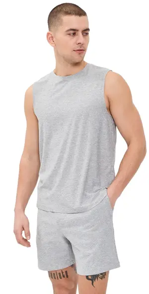 Beyond Yoga Featherweight Freeflo Muscle Tank 2.0 - Silver Mist