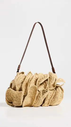 Farm Rio Flower Raffia Shoulder Bag