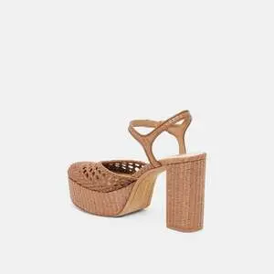 DOLCEVITA Platform Raffia Block Heel Sandals