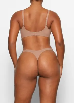 SKIMS Unlined Stretch-jersey Demi Bra - Light Brown