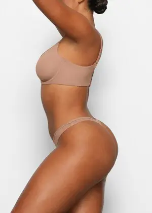 SKIMS Unlined Stretch-jersey Demi Bra - Light Brown