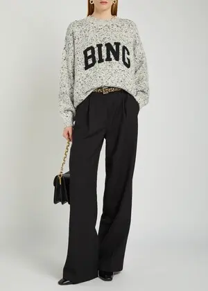 ANINE BING Sydney Logo-appliquéd Knit Jumper - Multicoloured