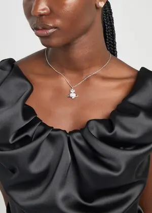 VIVIENNE WESTWOOD Agantha Bas Relief Pavé Necklace - Silver