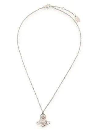 VIVIENNE WESTWOOD Agantha Bas Relief Pavé Necklace - Silver