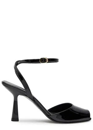 STUART WEITZMAN Patent Leather Sandals - Black