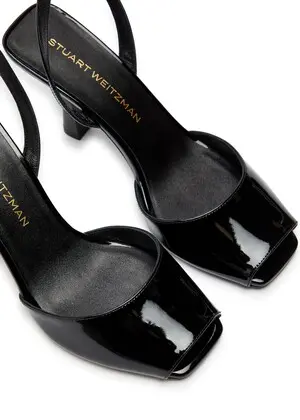 STUART WEITZMAN Patent Leather Sandals - Black