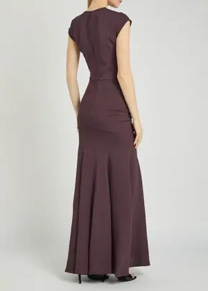 Tove Ames Twisted Jersey Maxi Dress - Brown