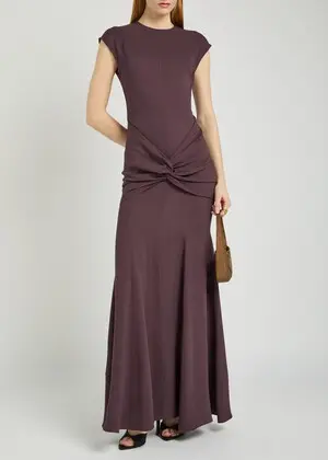 Tove Ames Twisted Jersey Maxi Dress - Brown