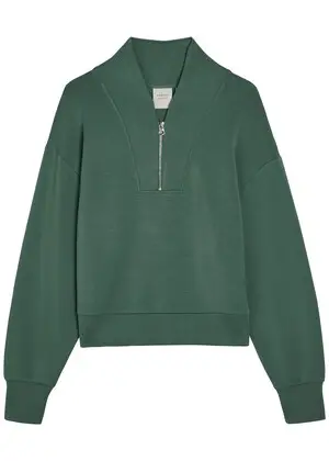 Varley Davidson Half-zip Stretch-jersey Sweatshirt - Dark Green