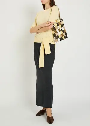 LISA YANG Cotton And Cashmere-blend Midi Pencil Skirt - Grey
