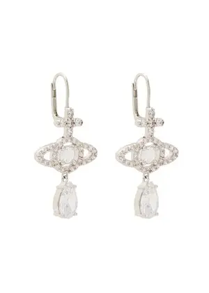 VIVIENNE WESTWOOD Olympia Pavé Drop Earrings - Silver