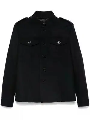 TOM FORD Felted Stand-up Collar Overshirt