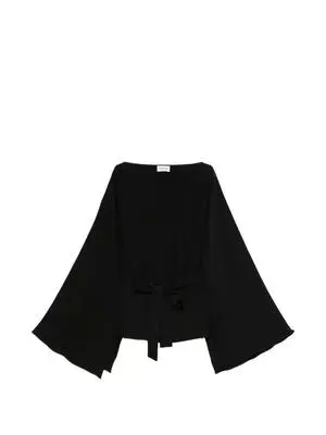 P.a.r.o.s.h Flared-sleeve Tie Top - Black
