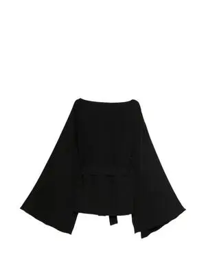 P.a.r.o.s.h Flared-sleeve Tie Top - Black