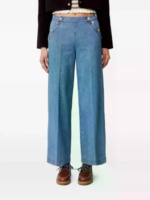 Claudie Pierlot Sailor Denim Wide-leg Jeans - Blue