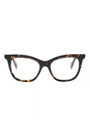 Off-White Logo-plaque Glasses - Brown