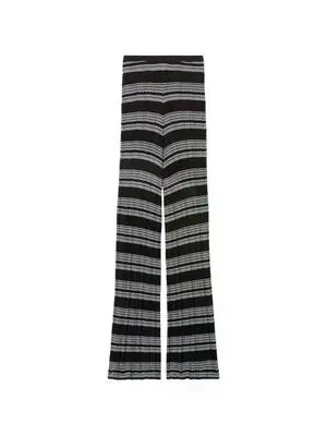 Claudie Pierlot Striped Knit Flared Trousers - Black