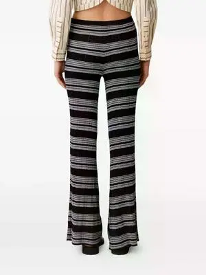 Claudie Pierlot Striped Knit Flared Trousers - Black
