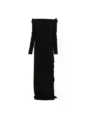 Blumarine Floral Off-shoulder Dress - Black