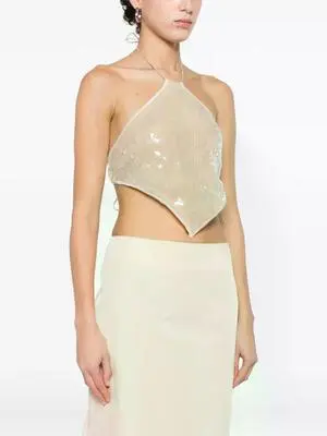 Oseree Sequin-embellished Halterneck Top