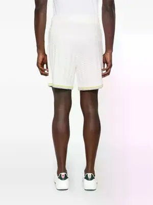 Casablanca Drawstring Knit Shorts - White